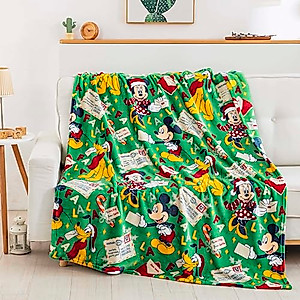 Northwest Mickey Mouse Silk Touch Throw Blanket, 50" x 70", Dear Santa