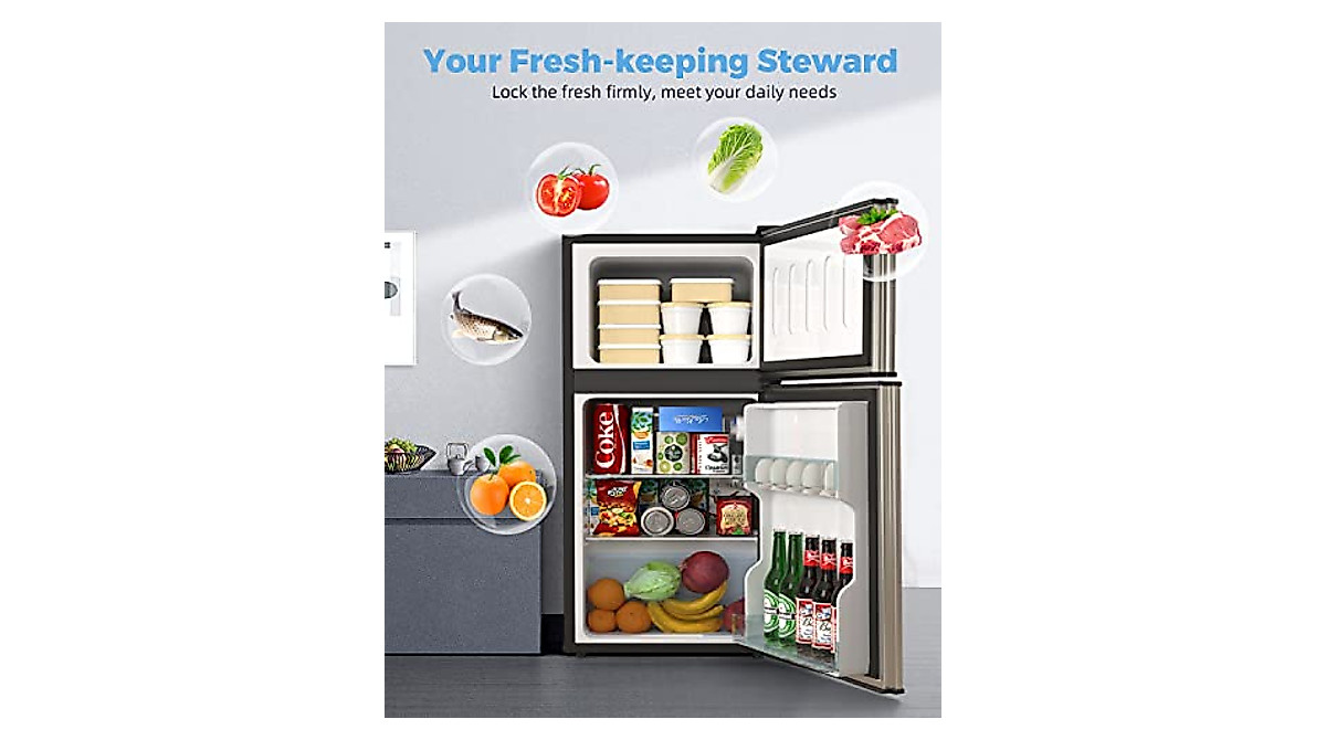 Bodare 3.2 Cu.Ft Quiet Mini Fridge with Freezer | Energy Efficient