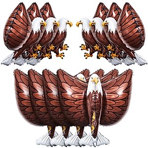 10 Pcs Eagle 4th of July Balloons, 32 x 26 Inch Giant 3D Realistic Inflatable Animal Eagle Balloon Bird Party Decoration Giant Colorful Balloons for Kid Baby Shower Birthday Party Favors Supplies