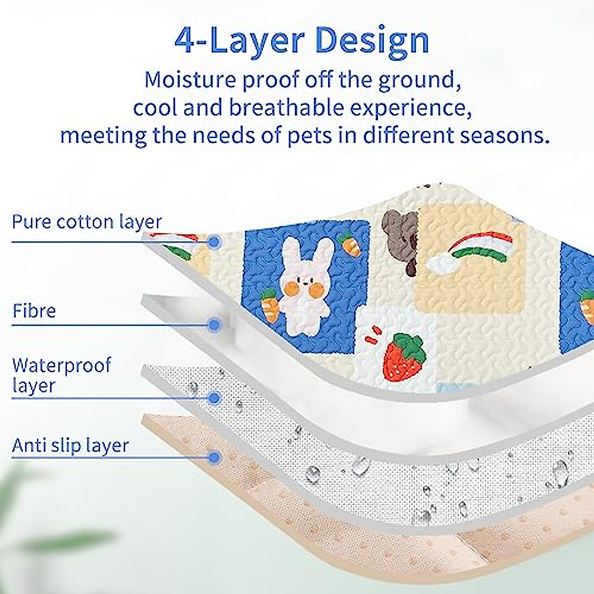 Dog Playpen Mat Crate Mat Puppy Pads, Lovely Dog Crate Pad, Anti-Slip Bottom,[PLAYPEN NOT Included !!!] Waterproof Reusable Whelping Playpen Crate Reusable Washable Pet Mattress Pads Pet Training Pads