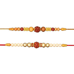 Chandan Simple Rakhi for Brother Small Bro Rakshabandhan Thread/Raksha Bandhan Rakhi (Design 4, Standard)