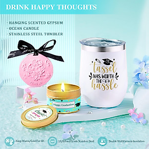 Graduation Gifts for Her 2025, College Graduation Gifts Basket Congratulations Gifts Set for Graduates Daughter Friends Nurse Insulated Tumbler Beach Towel Pouch Bag Candle Socks for Class of 2025