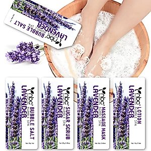 Spa Pedicure Kit, Pedicure Foot Soak Kit Foot Spa Treatment at Home Pedicure Foot Care Kit 4 in 1 with Foot Soak Bath Salt Foot Scrub Lotion for Dry Cracked Feet