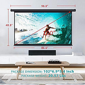 VIVOHOME 100 Inch Electric Motorized Projector Screen with Remote, 16:9 8K 4K Ultra HD Widescreen for Movie Home Theater Cinema Office Video Game