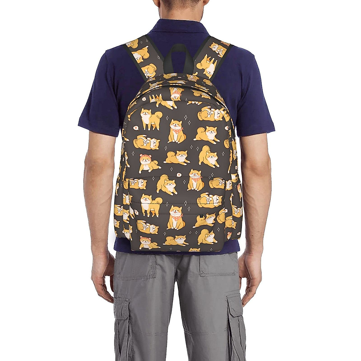 FeHuew 17 Inch Backpack Cute Dogs Shiba Inu Laptop Backpack School Bookbag Shoulder Bag Casual Daypack