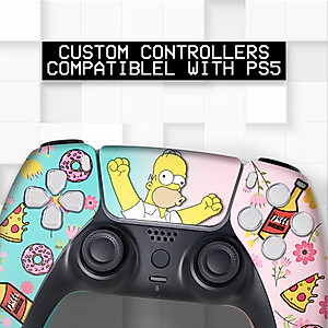 BABY CUDDLE BOX Simpsson Custom PS-5 Controller Wireless compatible with Play-Station 5 Console by BCB Controllers | Proudly Customized in USA with Permanent HYDRO-DIP Printing (NOT JUST A SKIN)