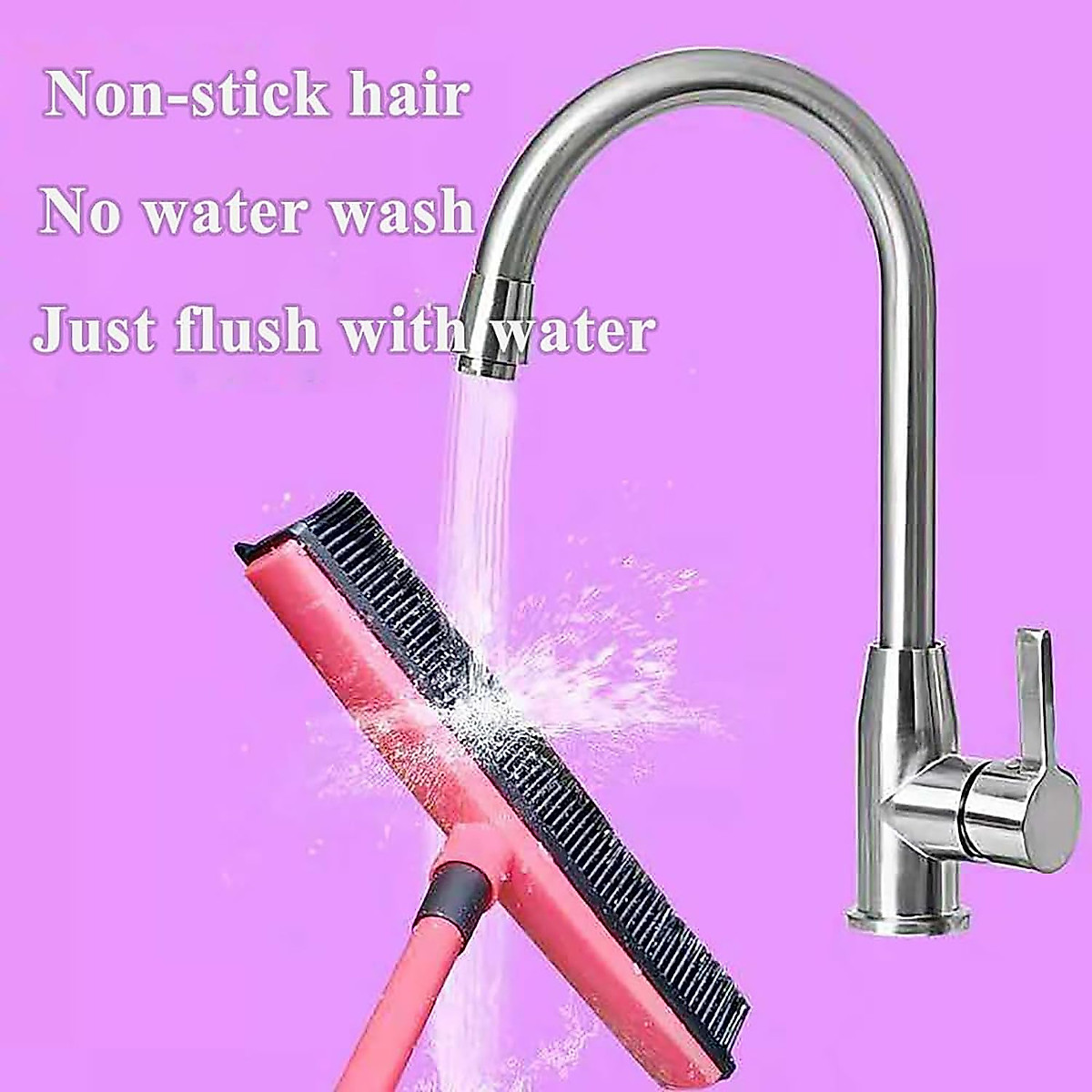 Indigo Petco Hair Remover Broom, Fur Remover Broom with Squeegee, Indigo Petco Broom, Rubber Broom Pet Hair Remover, Rubber Broom for Pet Hair (Grey)