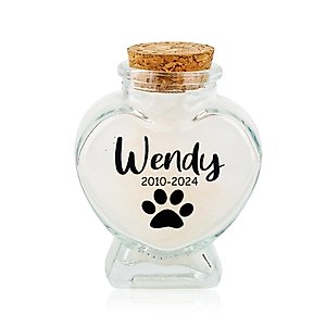 Personalized Pet Fur Memorial Jar,Memorial Bottle for Pet Hair,Custom Pet Fur Memorial Fur Keepsake with Pet Name, Pet Memorial Urn Glass Bottles,Loss of Dog Cat Sympathy Gifts for Pet Lovers