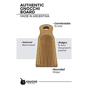Rounded Gnocchi Board Paddle, Unique Curved Design for Handmaking Italian Gnocchi Pasta. Perfect Ridges that Form the Grooves on the Gnocchi. Easy to Use and Clean. Gnocchi Party at Home.