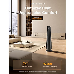 Dreo Space Heater Large Room, 30" Electric Heaters with Remote, 120° Oscillation, Adjustable Thermostat, 5 Heat & 3 Fan levels, 8 Safety Protections, 25dB Quiet, 1-12H Timer, Heater for Office, Black