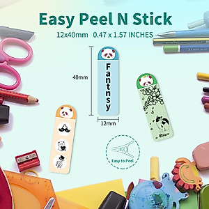 Phomemo D30 Label Maker Tape Black on Panda Pattern Sticker Thermal Paper Self-Adhesive Label Tape, 12 x 40 mm (0.47 x 1.57 Inch) 160 Tapes/Roll, 3-Roll D30 Thermal Label