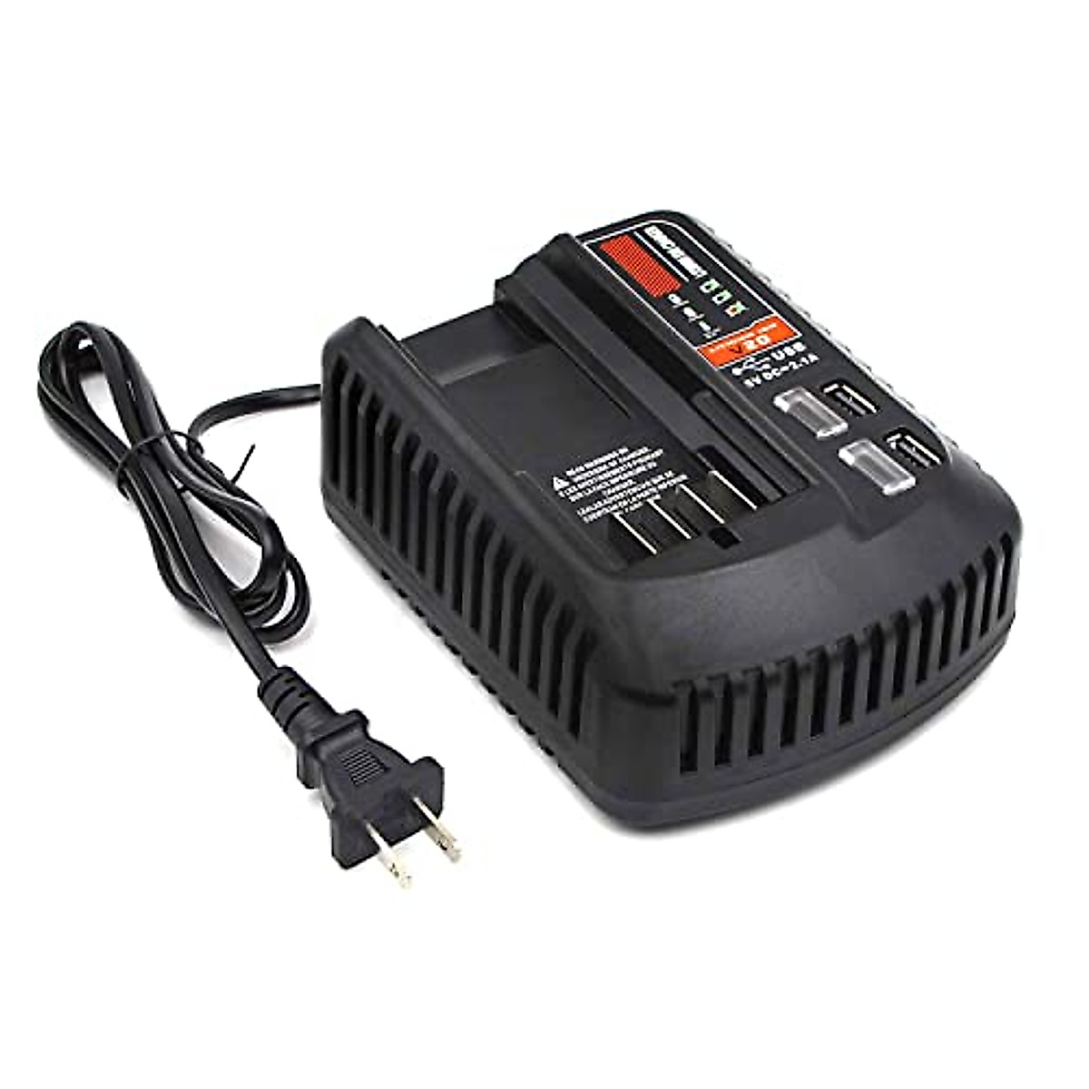 CMCB104 20V Battery Fast Charger with 2 USB Ports Compatible with 20V V20 Lithium Battery CMCB202 CMCB204 CMCB206 CMCB201 CMCB100 CMCB124 Power Tool Charger