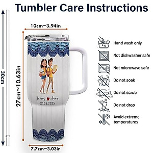 Custom 40oz Tumbler with Handle – Valentine's day shopping-Personalized Couple Gift for Anniversary Wedding Gift, Birthday, Mother's Day, Valentine’s Day rv7S3m