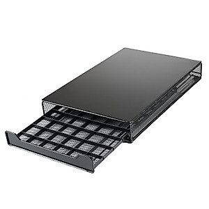 HiveNets Capsule Drawer Coffee Pod Storage Compatible for Nespresso Support Metal Holder 60 Pcs