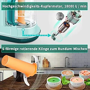 Baby Food Maker | Baby Food Processor | Multi-Function Baby Food Steamer Grinder | Auto Cooking & Blending | Self-Cleaning Water Tank | Bottle Warmer | Make Nutritious Foods for Babiese