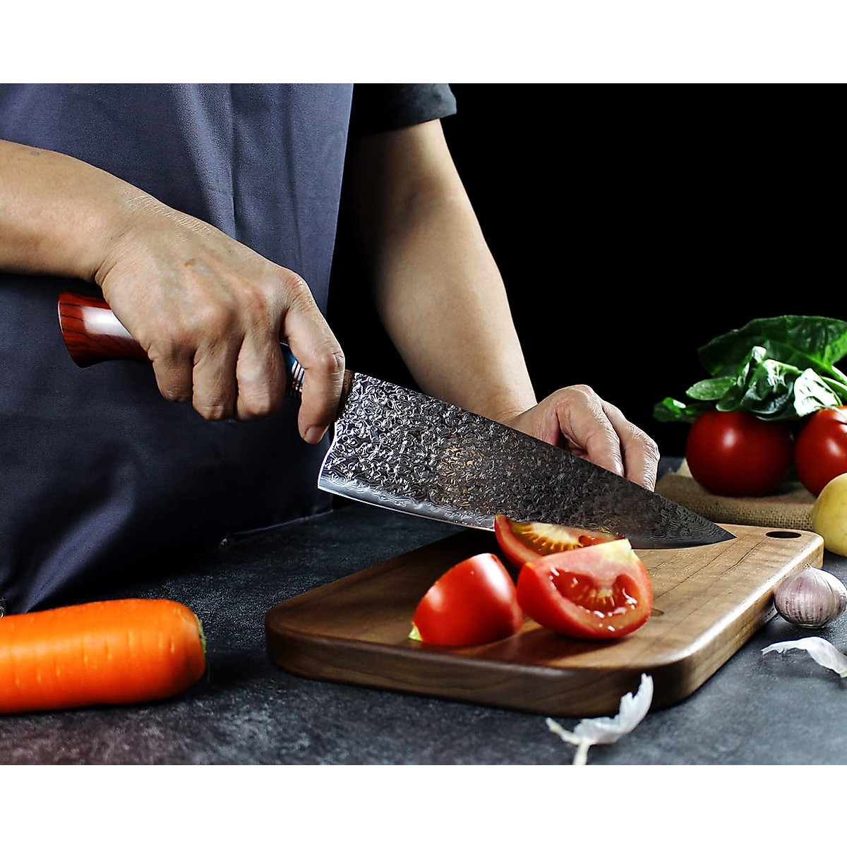 HIDAMOS Professional Damascus Chef Knife Super Sharp Kitchen Knives 73-layer VG-10 Steel Japanese Sushi Knife for Meat/Vegetable with Sheath