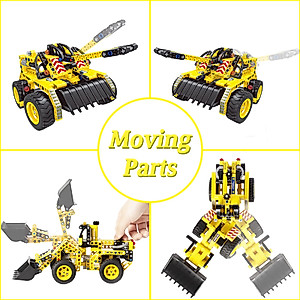 GILI Building Toys for Kids Ages 8-12(Bulldozer & Tank), Stem Toys for 7+ Year Old Boys Girls, Construction Engineering Set for 6, 9, 10yr Kids Christmas Birthday, Best Educational STEM Learning Kits