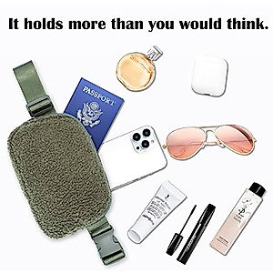 Sherpa Belt Bags Fleece Fanny Packs Fuzzy Crossbody Bag Adjustable Strap