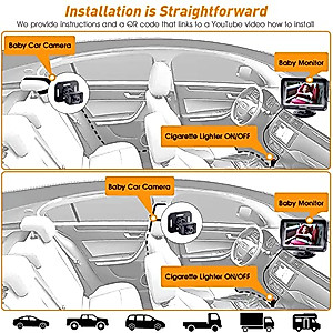 DoHonest Baby Car Camera HD 1080P with Display - Infant Safety Seat Baby Car Mirror for Rear Facing 5 Mins Easy Installation Night Vision V33
