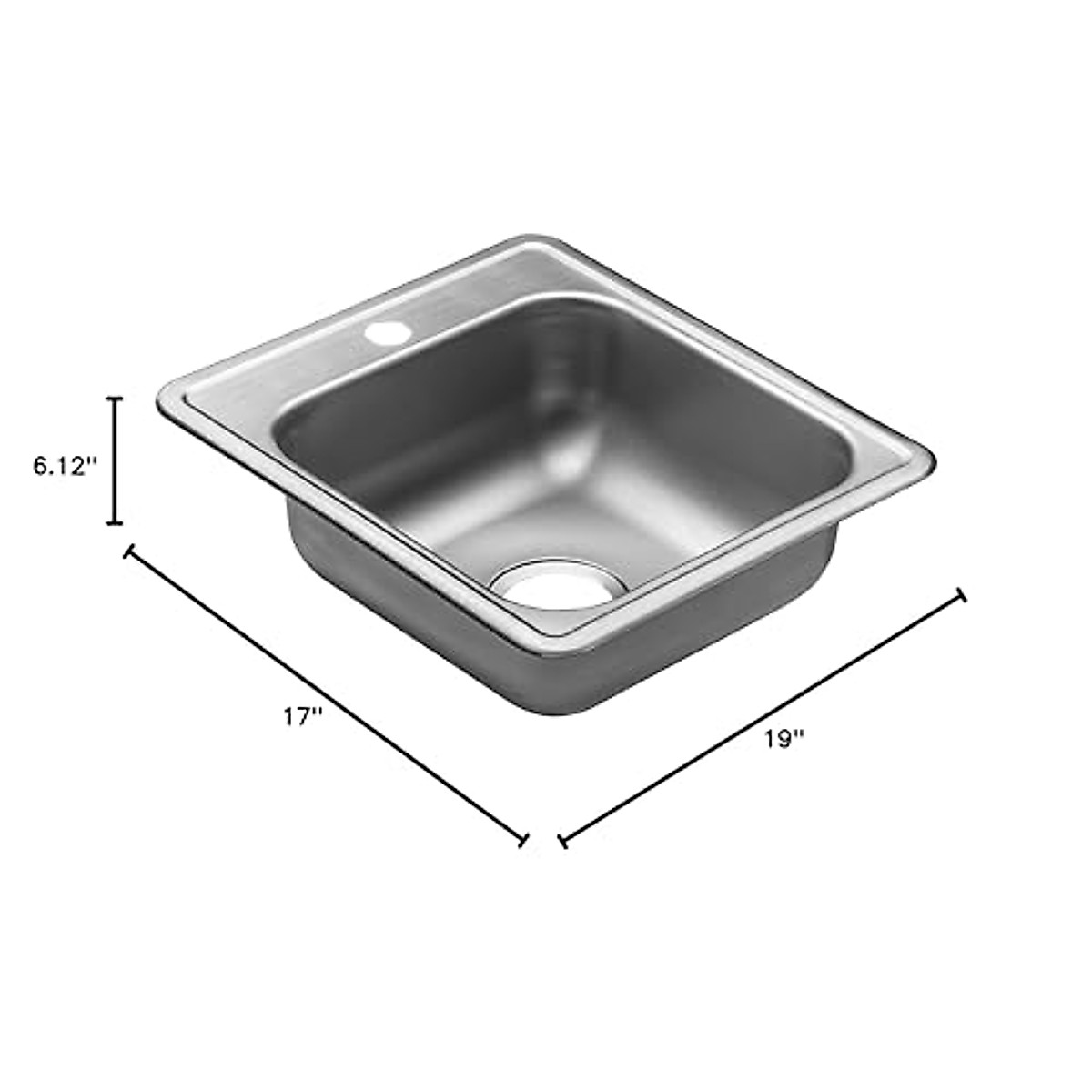 PROFLO PFSR171961 PROFLO PFSR171961 Bealeton 17" Rectangular Stainless Steel Drop In Bar Sink with Single Hole Faucet at 0" Centers