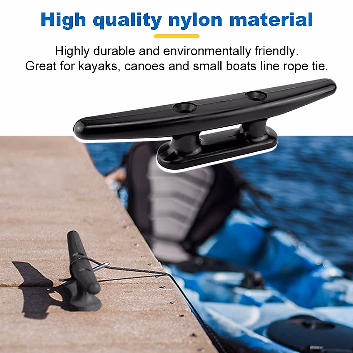 Yetaha Kayak Canoe Anchor Trolley Kit, 30Feet Nylon Rope Cleat Ring Pulleys Snap Hook Camel Back Screw Rivets Accessories for Kayak Canoes Boat