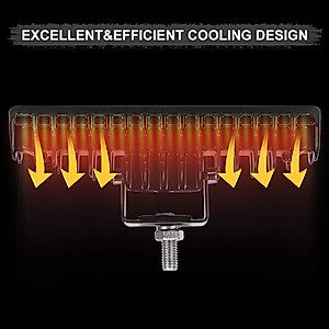 nicerpro 6 Inch Led Pods Light Bar Slim 60W 10000Lm 12V/24V Driving Fog Light Waterproof Combo Flood Spot Lights for Trucks Off Road ATV UTV Golf Cart Trailer 2 Pack