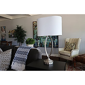 Decor Therapy TL14121 Table Lamp, Brushed Steel