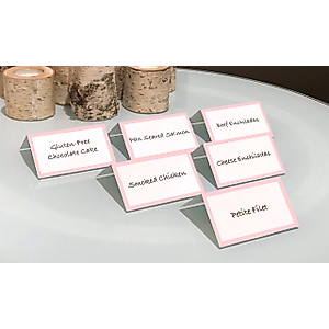 Tented Place Cards - 50 pack - Folded Place Cards are ideal for Wedding Place Cards, Buffet food label, Banquet tables, Cocktail Parties, and Name Cards. Made of 14 pt. Matte Card Stock.