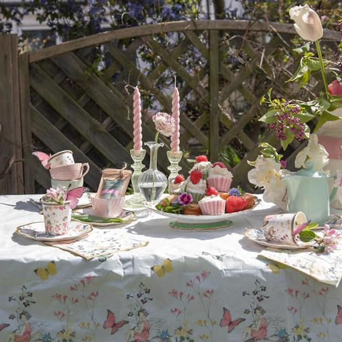 Talking Tables Fairy Party Decorations and Disposable Tableware for 16 Guests | Butterfly Bunting, Tablecloth, Cups, Plates and Napkins | for Kids Birthday, Mother's Day, Afternoon Tea, Baby Shower