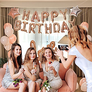 Rose gold 50th birthday decorations for woman number 50 happy birthday balloons letters for man balloon banner party Supplies for him