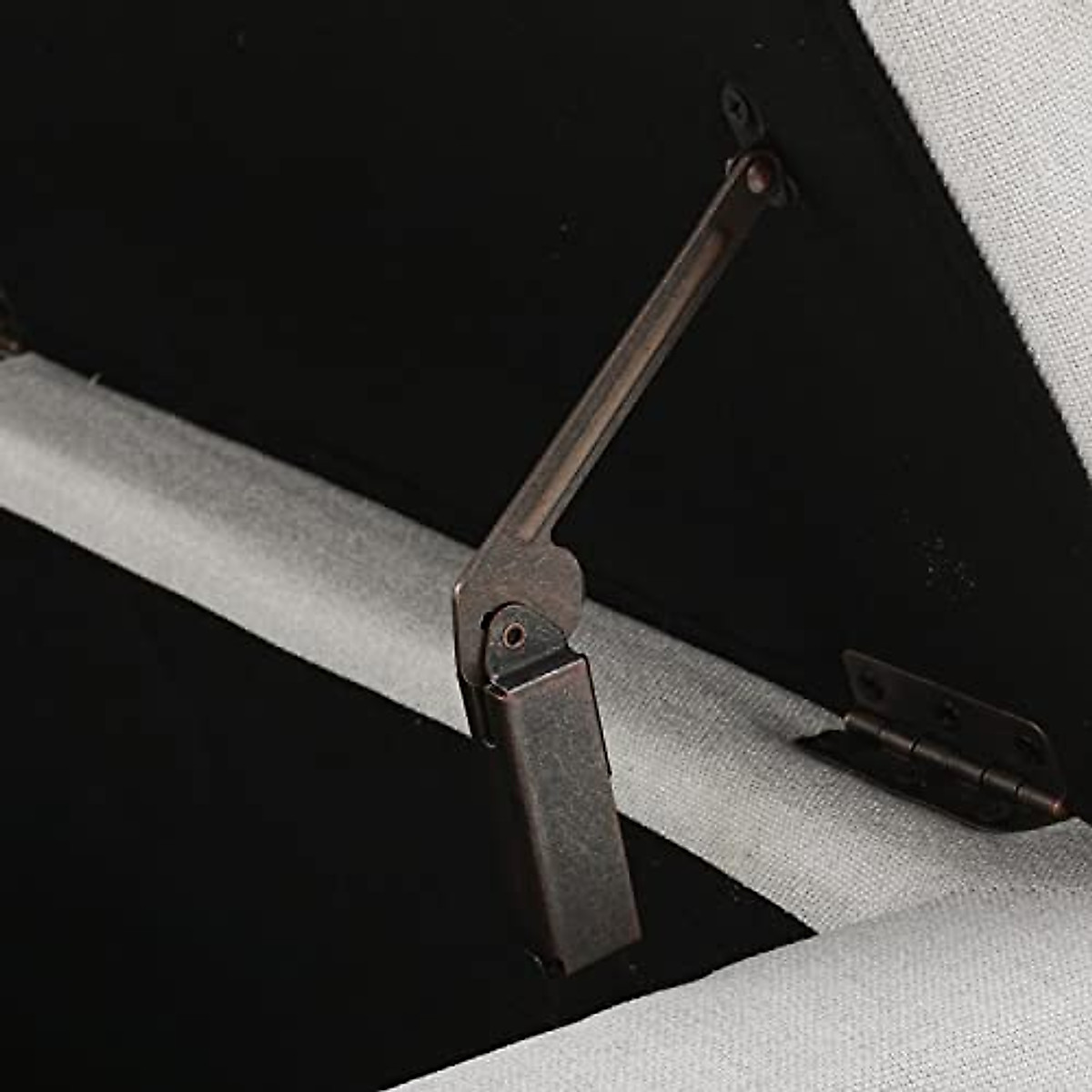 Christopher Knight Home Mission Fabric Storage Ottoman, Light Grey