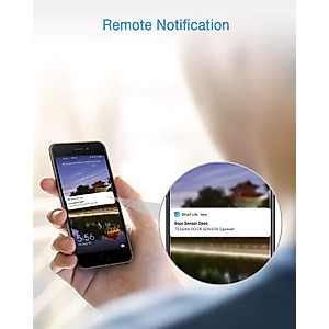 WiFi Door Sensor, TESSAN Smart Window Contact Sensor Compatible with Amazon Alexa, Google Assistant, No Hub Required, Sends Alerts, Wireless Remote Alarm, Programmable with Smart Life Devices
