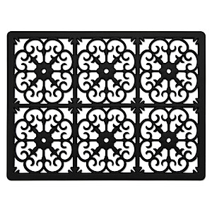 gasaré, Extra Large, Thick, Silicone Trivet for Hot Pots, Pans, Dishes, and Bakeware, Hot Pads, Hot Plates, for Kitchen Quartz Countertops, Dishwasher Safe, 16 x 12 x 3/8 Inches, Black