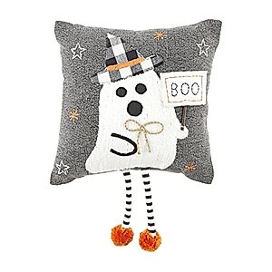 Mud Pie Halloween Dangle Leg Pillow, 1 Count (Pack of 1), Ghost