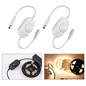 ZHPINGMX 2 Pack LED Strip Light Dimmer Switch, DC 12V-24V LED Brightness Adjustable Controller for Strip Lights,LED Rope Light 3528,5050,5630