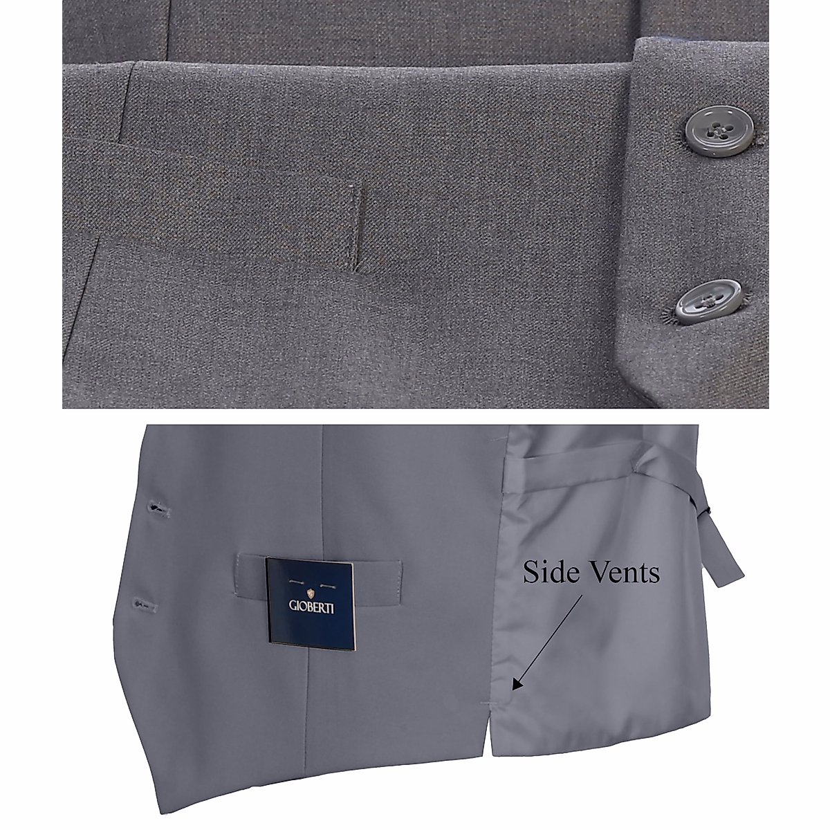 Gioberti Men's Formal Suit Vest Fit for Business or Casual Dress, Gray, X-Small