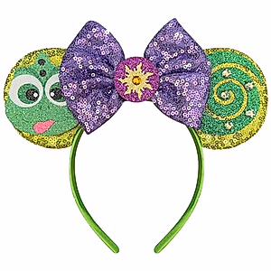 Bolonar Sequin Mouse Ears Headband for Girls Women Princess Mouse Ears Headband