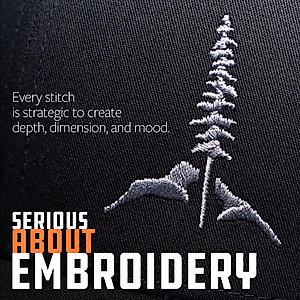 LARIX Trucker Hat Tamarack Mountain, Gray/Black, NoSweat Liner, Hats for Men