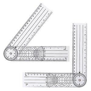 Plastic Goniometer Clear Quick Angle Protractor Angle Finder Angle Ruler with 7 Inch Arm 360 Degree Angle Measurement Tool for School Office Measuring Drawing Students Work (2 Pcs)