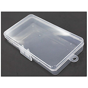 BIN BUDDY (2 pack 7" (17.8 cm) Long Single Compartment Storage Box | Clear Plastic | Double Front Clasp | Loop for Hanging | Multi-Utility Organizer