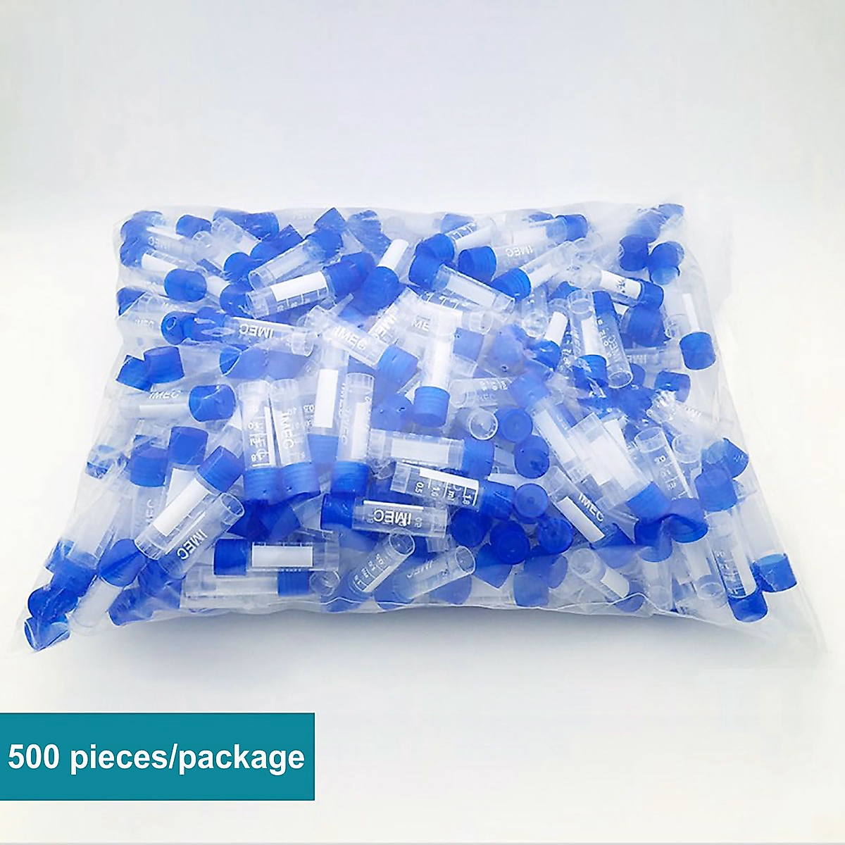 Cryogenic Vials 2ml - Cryo Tubes with Screw Caps - Self Standing Cryogenic Vial (2ml-Blue/(500pcs))