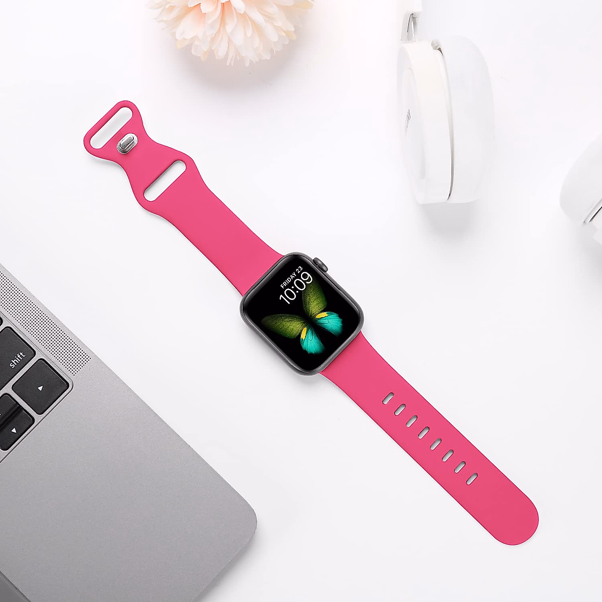 Tighesen Sport Bands Compatible with Apple Watch Band Ultra 2/Ultra SE Series 10/9/8/7/6/5/4/3/2/1 38mm 40mm 41mm 42mm 44mm 45mm 46mm 49mm S/M M/L for Women/Men Silicone iWatch Band