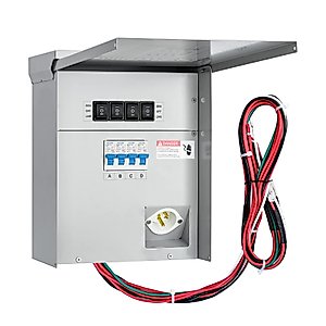 briidea Home Integration Generator Transfer Switch Kit, 15 Amp 120V 4-Circuit Indoor/Outdoor Generator Transfer Switches with IP 67 Waterproof, Prewired, All Ready for a Next Power Outage
