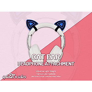 SplashNColor Cat Ear Headphone Super Cute Add Ons Attachment | Cat Ears Headphone Accessories for Gaming or Wireless Bluetooth Headset | Adjustable Straps - Universal Fit