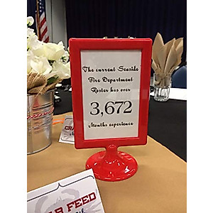 Standing Frame Color Photo Frames 4 X 6 Each Frame Holds 2 Pictures Wedding, School, Party Table Number (Red)