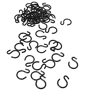 JJHXSM 50 Pcs 1inch Small Hooks, Black S Hooks Mini Ornament Jewelry S Hooks Mini Hooks for Hanging