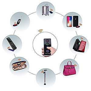 Upgraded Key Finder with Oval and Rectangle Receivers, Simjar Wireless RF Item Locator Tracker Support Remote Control, 1 RF Transmitter and 4 Receivers - Pet/Wallet/Phone/Glasses Tracker