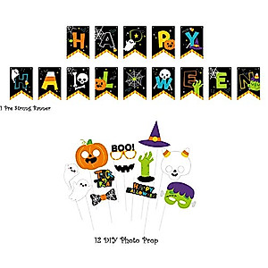 Serves 30 Complete Party Pack Cute Halloween Monsters and Ghosts 9" Dinner Paper Plates 7" Dessert Paper Plates 9 oz Cups 3 Ply Napkins 2 Table Cover Halloween Banner Halloween Party Decorations Halloween Party Supplies