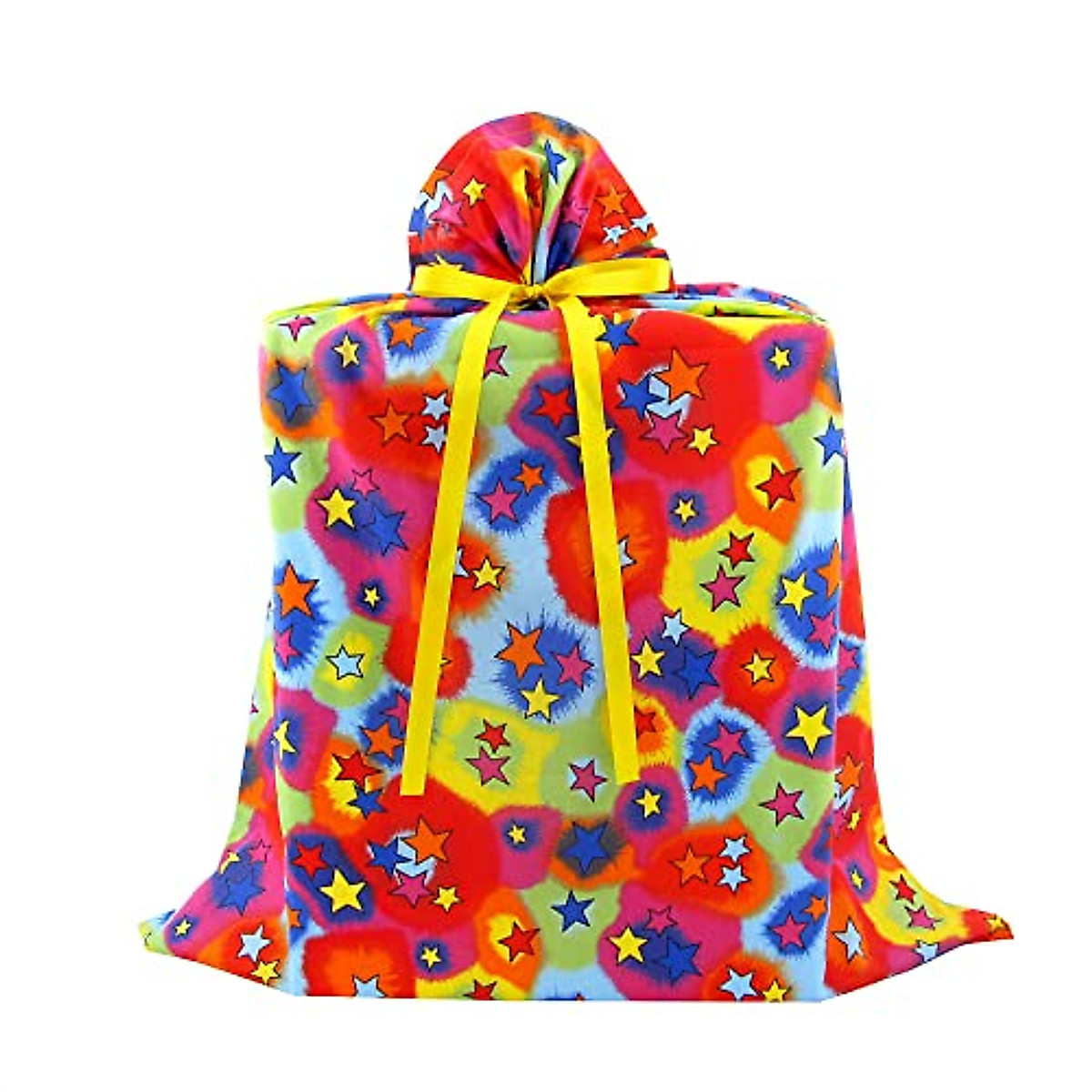 VZWraps Stars Reusable Fabric Gift Bag for Birthday, Graduation or Father's Day (Jumbo 27 Inches Wide by 33 Inches High)