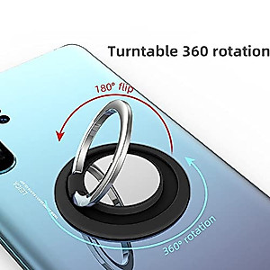 Cell Phone Ring Holder 360° Rotation Phone Ring Holder Sturdy and Sleek Loop Finger Ring Kickstand Suitable for All Phones (Black)